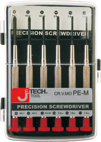 Precision Screwdriver Set Phillips & Flat, Medium (6-Piece) — Jetech Tools